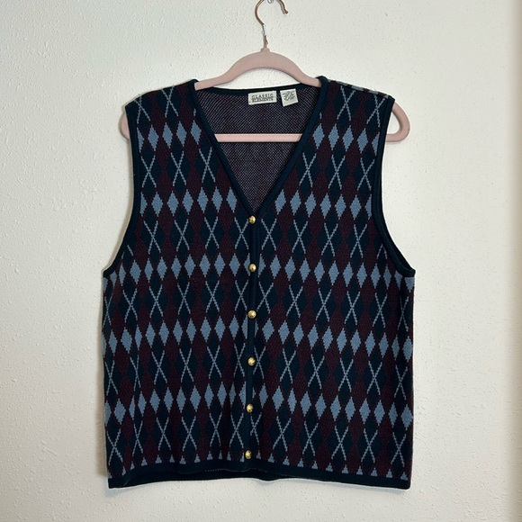 Classic Elements | Sweaters | Vintage Classic Elements Argyle Sweater ...